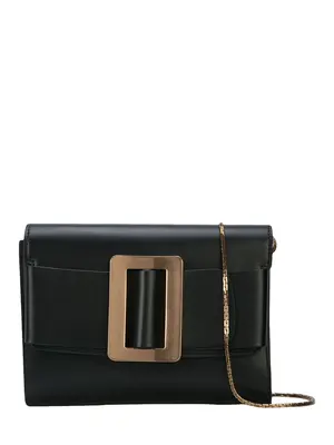 Boyy Buckle Leather Crossbody Bag - Black
