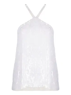 PAROSH P.a.r.o.s.h. Sequinned Halterneck Top - White