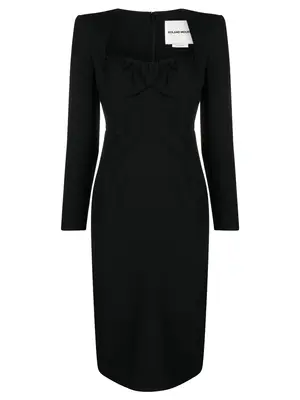 ROLAND MOURET PRE Roland Mouret Wool And Silk Blend Midi Dress - Black