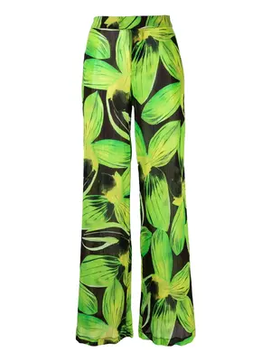 LOUISA BALLOU Printed Trousers - Green