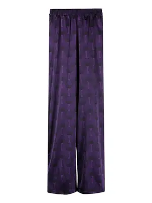 Ozwald Boateng Geometric Print Silk Trousers - Purple