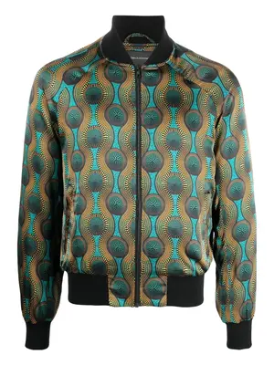 OZWALD BOATENG Ozwald Boateng Printed Silk Bomber Jacket