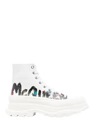 Alexander McQueen Tread Slick Ankle Boots - White