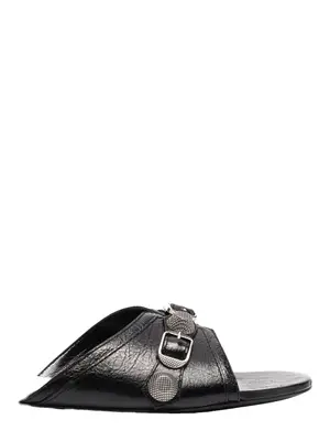 Balenciaga Le Cagole Flat Sandals - Black
