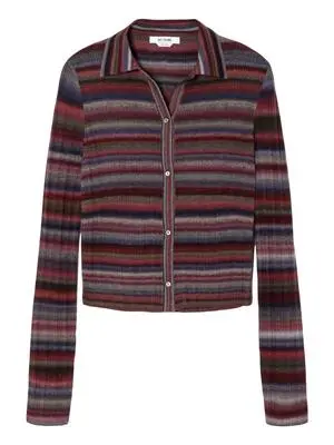 RE/DONE Ribbed Polo Cardigan - Red