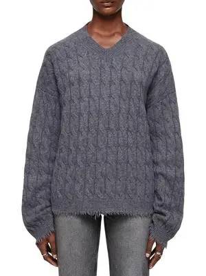 RE/DONE Cable-knit Cashmere Jumper - Grey