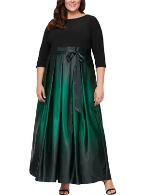 SL FASHIONS SL FASHIONS Three-Quarter Sleeve Ombré Gown Bgn