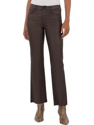 Kut From The Kloth Kelsey Crop Kick Flare Jeans - Chocolate