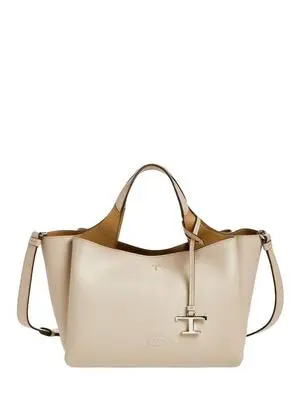 TOD'S Tod's Mini Leather Tote Mastice/corda Med