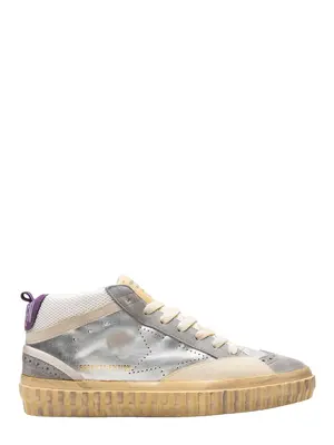 GOLDEN GOOSE Mid Star Sneakers - Silver