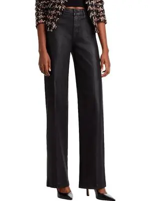 L'Agence Clayton High-rise Wide-leg Jeans - Noir Coated