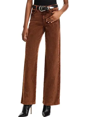 L'Agence L'Agence Scottie Corduroy Barrel Jeans Saddle Brown