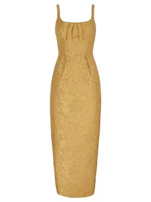 EMILIA WICKSTEAD Emilia Wickstead Sharon Wallpaper Jacquard Gown Gold