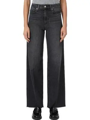 Paige Anessa Wide Leg Jeans - Viper Black Distressed