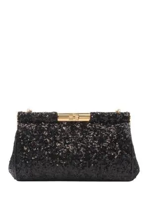 Dolce & Gabbana Marlene Sequin Shoulder Bag - 80999 Nero