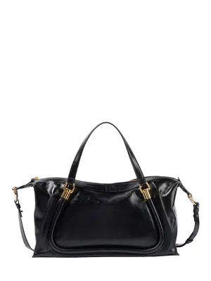 Chloé Paraty Medium Leather Shoulder Bag - Black