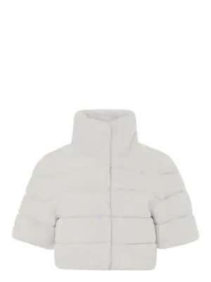Gorski Reversible Lamb Shearling Bolero Jacket - White