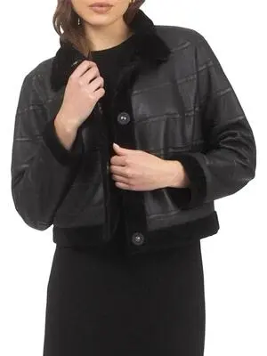 Gorski Gorski Reversible Textured Shearling Jacket Black