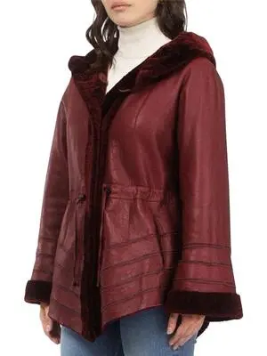 Gorski Reversible Lamb Shearling Jacket - Wine