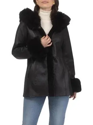 Gorski Gorski Belted Lamb Shearling Reversible Parka Black