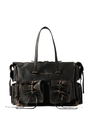 Acne Studios Distressed Leather Shoulder Bag - Brown