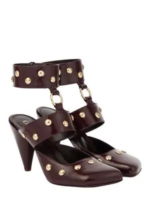 Chloé CHLOÉ Studded Leather Pumps Purple