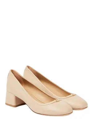 Chloé Marcie Leather Pumps - Beige