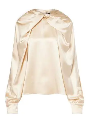 Max Mara Key Torchon Silk Satin Blouse - Neutrals