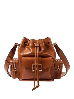 Chloé Leather Camera Bucket Bag - Brown