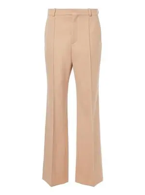 Chloé High-rise Wool Straight Pants - Beige