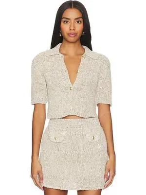 ASTA RESORT Morgan Polo Cardigan - Beige