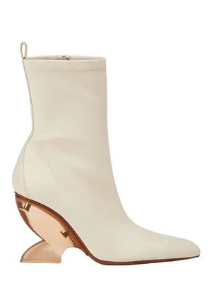 Zimmermann Zimmermann Leather Ankle Boots Ivory