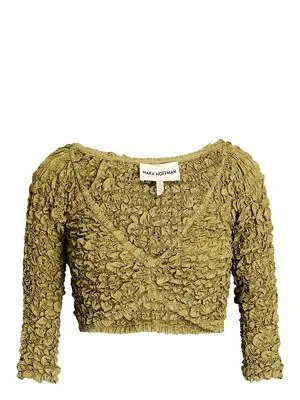 Mara Hoffman Aja Cropped Top - Sage Green