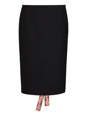 Emilio Pucci Wool-blend Crepe Pencil Skirt - Black