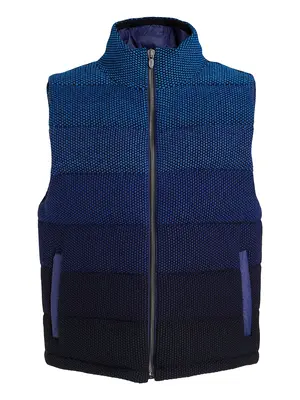 Missoni Missoni Dégradé Quilted Bouclé-knit Down Vest Indigo