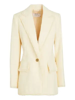 Zimmermann Cotton-blend Bouclé-tweed Blazer - Cream