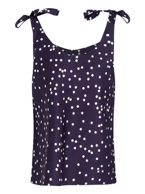 Zimmermann Polka Dot Satin Top - Navy
