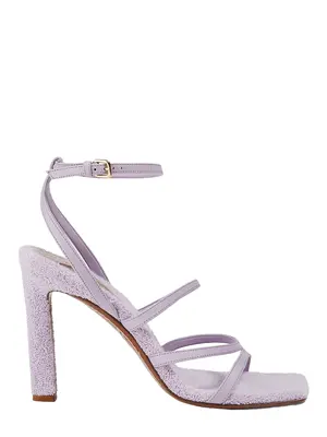 Zimmermann Leather And Terry Sandals - Lilac
