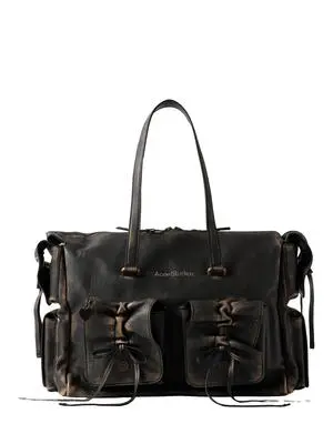 Acne Studios Distressed Leather Shoulder Bag - Brown