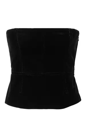 TOM FORD Velvet Bustier Top - Black