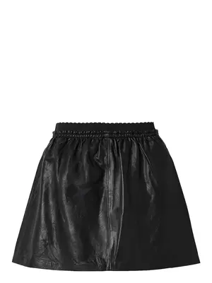 Sea Lucie Crinkled-leather Mini Skirt - Black