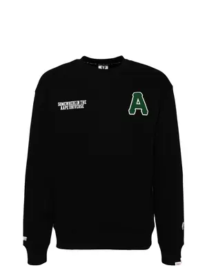 AAPE BY *A BATHING APE Logo Crew Neck Sweatshirt - Black