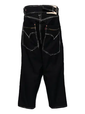 Junya Watanabe Pinstripe Wool Trousers - Blue
