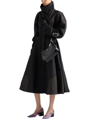 Prada Single-breasted Paneled Coat - Black