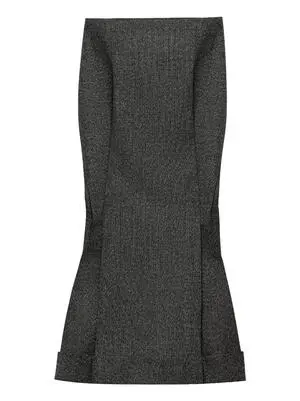 Prada Mouliné-wool Midi Skirt - Grey