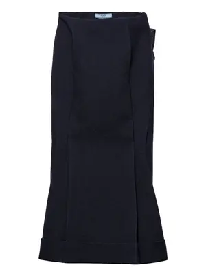 Prada Deconstructed Midi Skirt - Blue