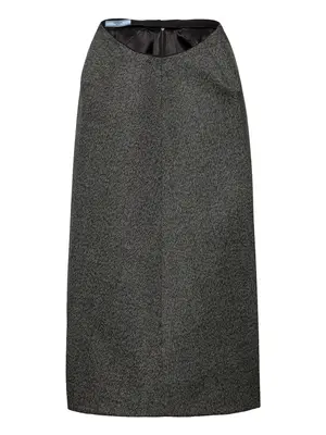 Prada Prada Mouliné Midi Skirt Grey