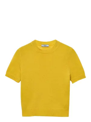 PRADA Prada Short-Sleeve Cashmere Sweater