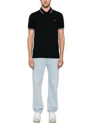Fred Perry Logo-embroidered Polo Shirt Black
