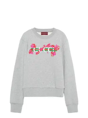 Gucci Printed Cotton Sweatshirt - Grey